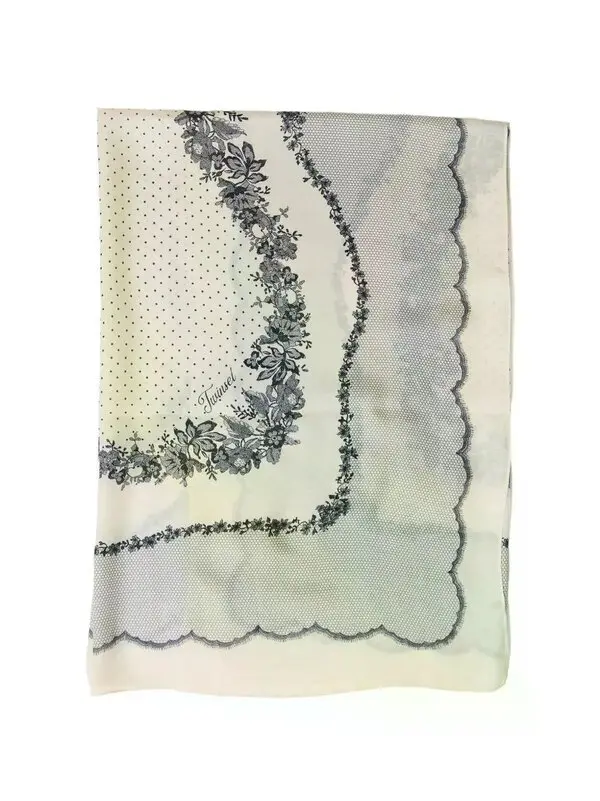 TWINSET Polka-dot And Lace-print Kefiah - Neutrals