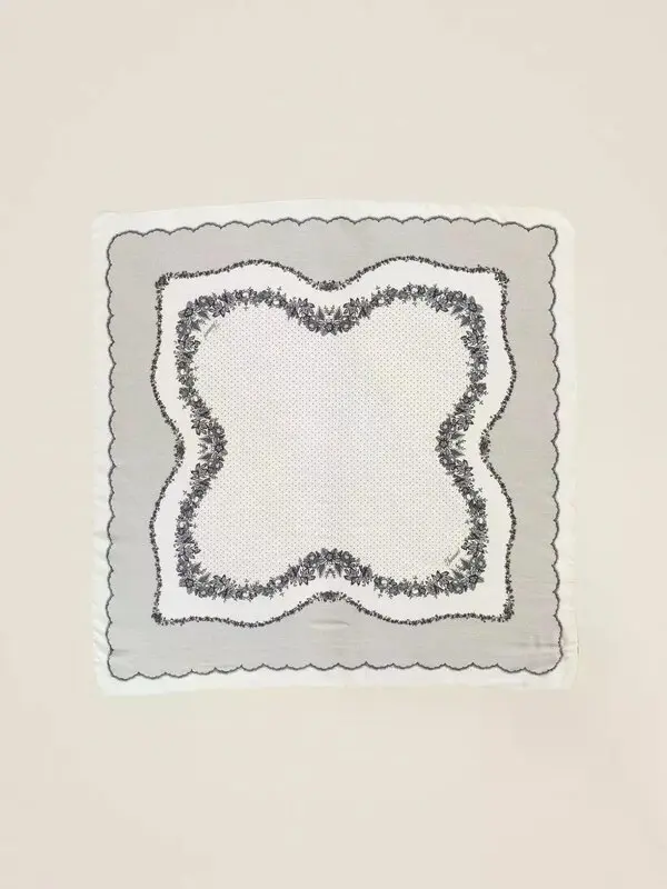 TWINSET Polka-dot And Lace-print Kefiah