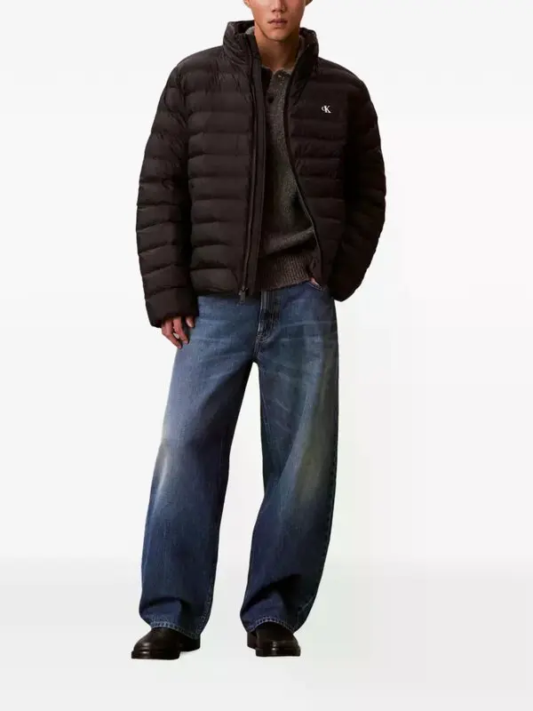 Calvin Klein Quilted Logo-print Jacket - Black