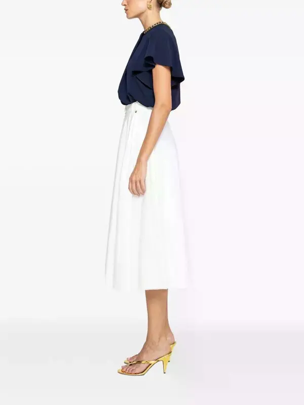 NISSA High-waisted Cotton Midi Skirt