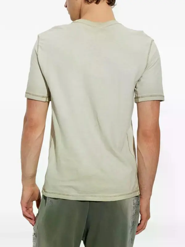 DIESEL® T-shirt With Patches And Microwaffle Sides