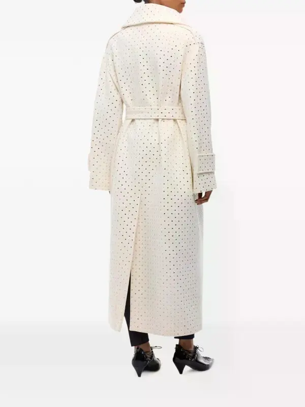 Pinko Fully-rhinestoned Long Wool Coat