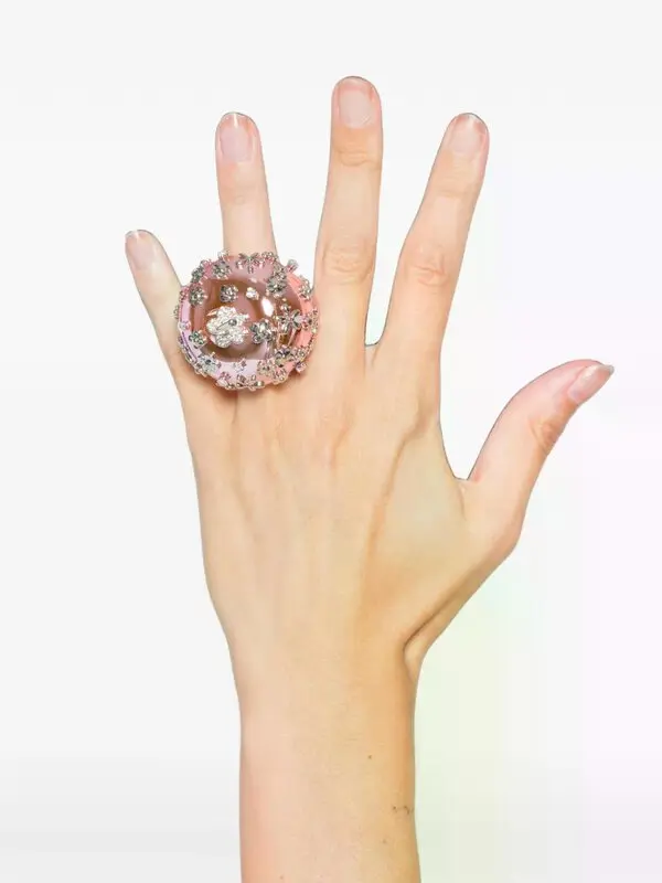 YVMIN Floral-motif Apple Ring