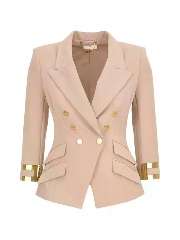 Elisabetta Franchi Double-breasted Logo-cuff Jacket