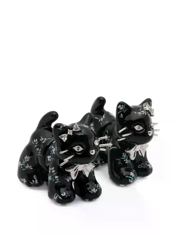 YVMIN Split Kitten Crystal-embellished Earrings