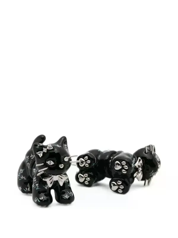 YVMIN Split Kitten Crystal-embellished Earrings