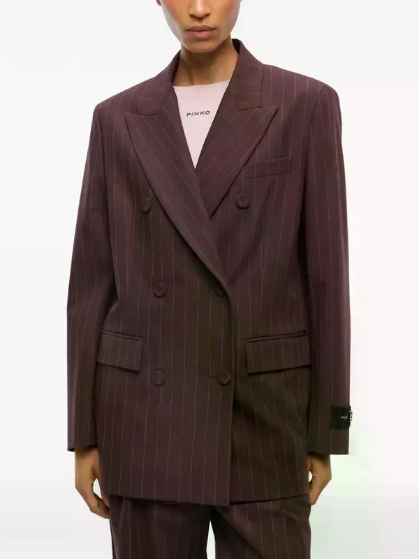 Pinko Double-breasted Check Jacket