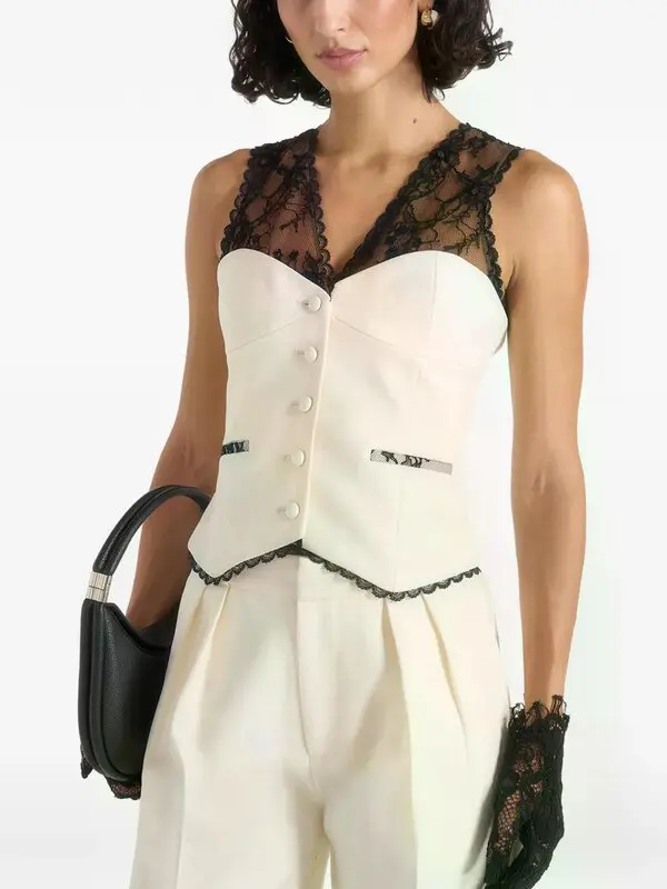 Manière De Voir Veronica Lace Tailored Corset Waistcoat