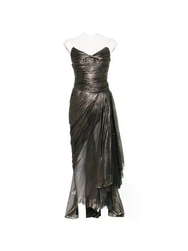 MARIA LUCIA HOHAN Metallic-effect Lace-up Dress