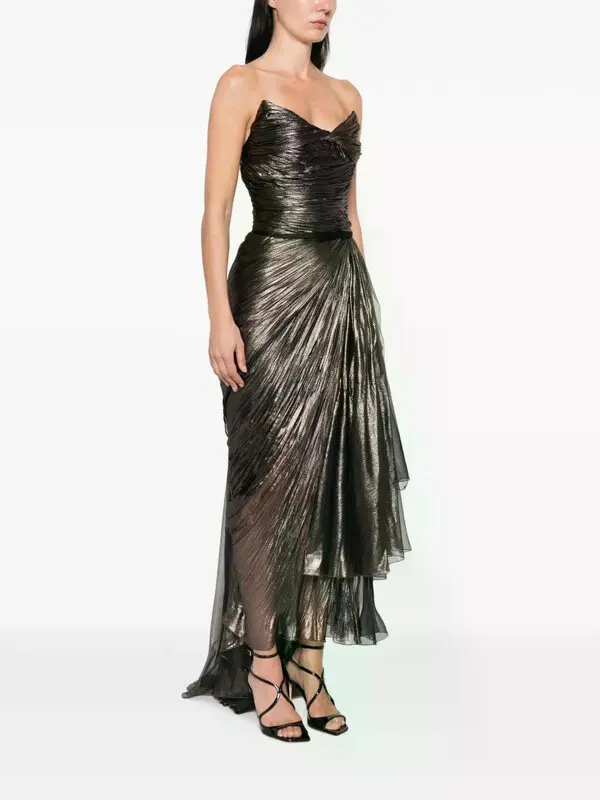 MARIA LUCIA HOHAN Metallic-effect Lace-up Dress