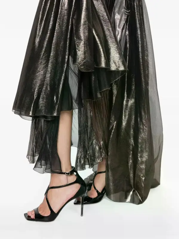 MARIA LUCIA HOHAN Metallic-effect Lace-up Dress