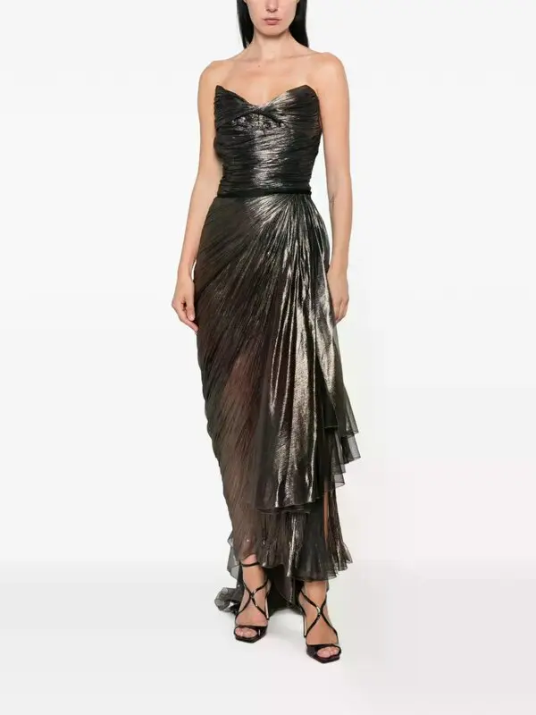 MARIA LUCIA HOHAN Metallic-effect Lace-up Dress