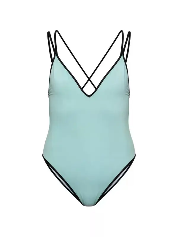 Balmain Logo-embroidered Swimsuit - Blue