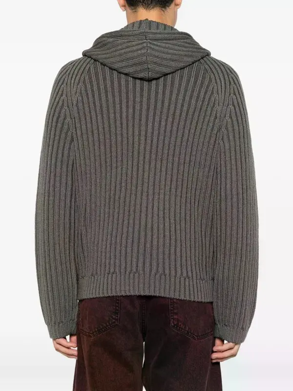 Our Legacy Level Ribbed-knit Hoodie Cardigan