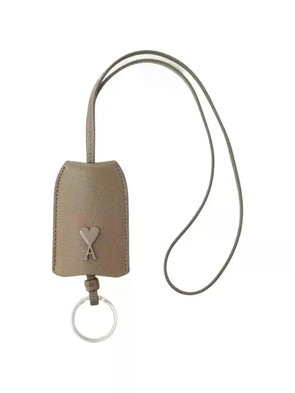 AMI Paris Leather Cloche Keyring - Neutrals