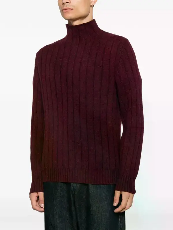 Brunello Cucinelli Ribbed-knit High-neck Sweater - Purple