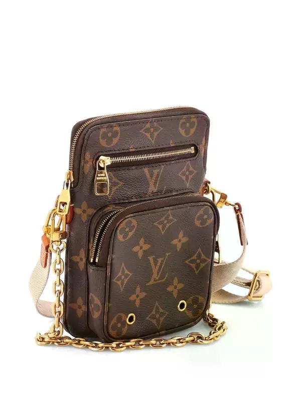 LOUIS VUITTON Utility Phone Sleeve Bag Monogram Canvas Crossbody Bag - Brown