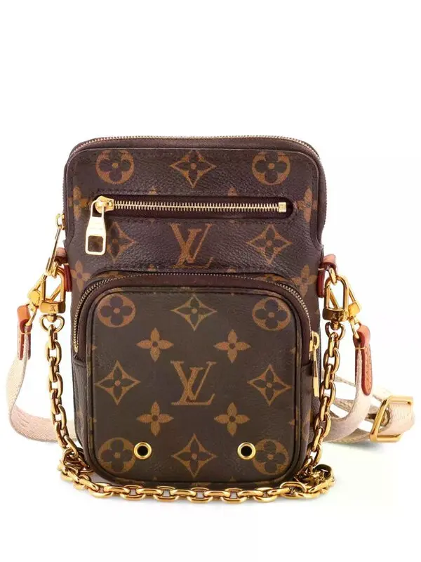 LOUIS VUITTON Utility Phone Sleeve Bag Monogram Canvas Crossbody Bag - Brown