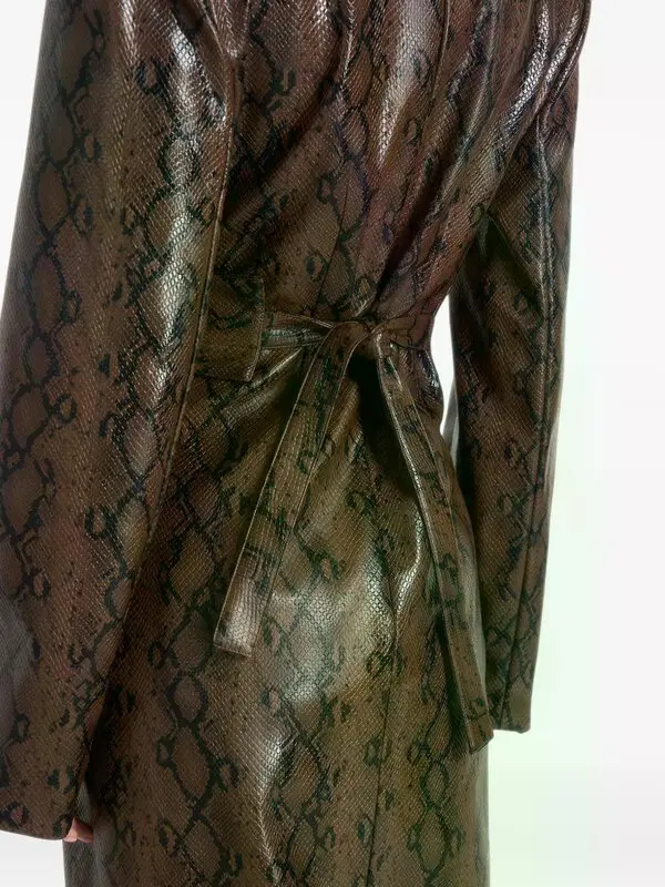 Manière De Voir Python Asymmetric Coat With Cinch Belt