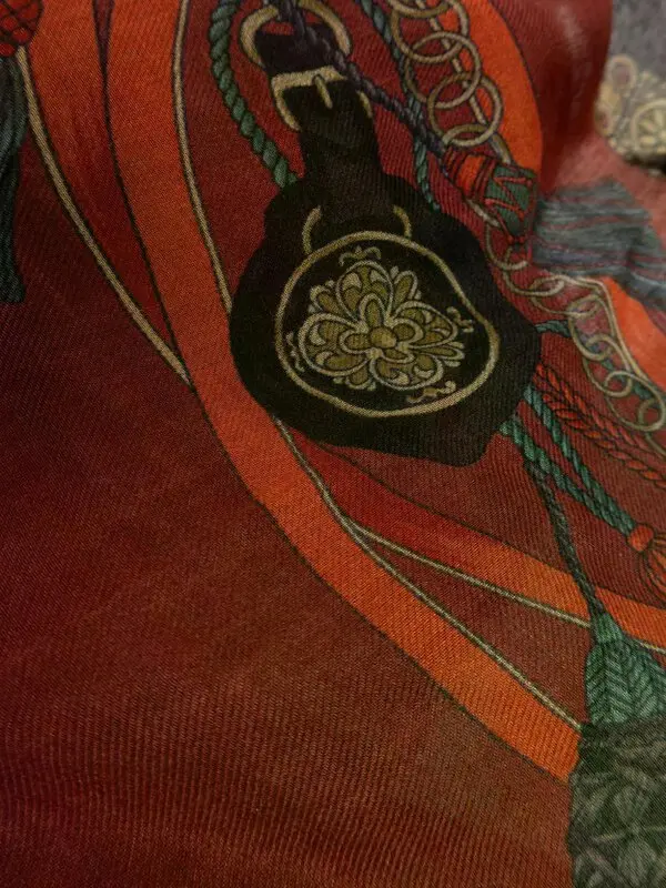 Etro Graphic-print Frayed Scarf