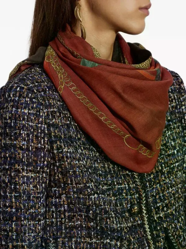 Etro Graphic-print Frayed Scarf