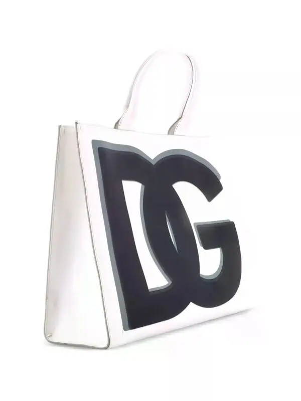 Dolce & Gabbana Printed Leather Large Tote Bag
