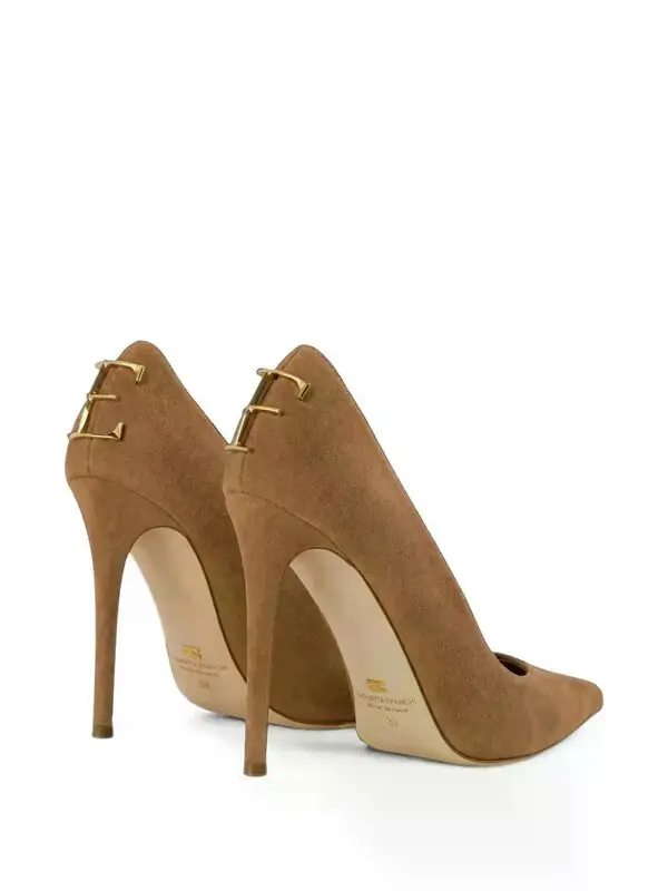 Elisabetta Franchi Suede Pump With Logo Detail