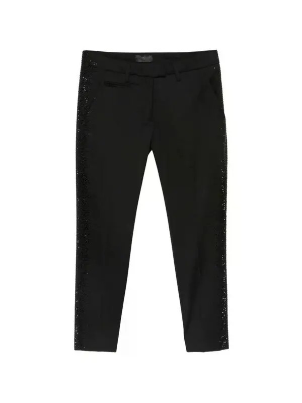 DONDUP Crystal-embellished Slim-fit Trousers - Black