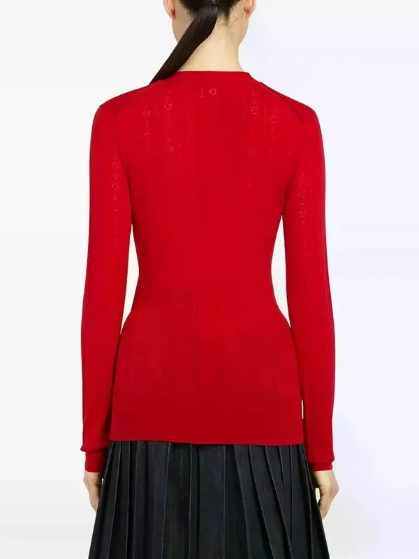 FERRAGAMO Pointelle-knit Button-up Sweater