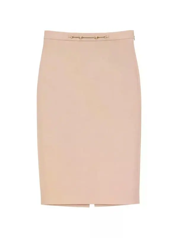 Elisabetta Franchi Gold-tone Hardware Pencil Midi Skirt - Neutrals