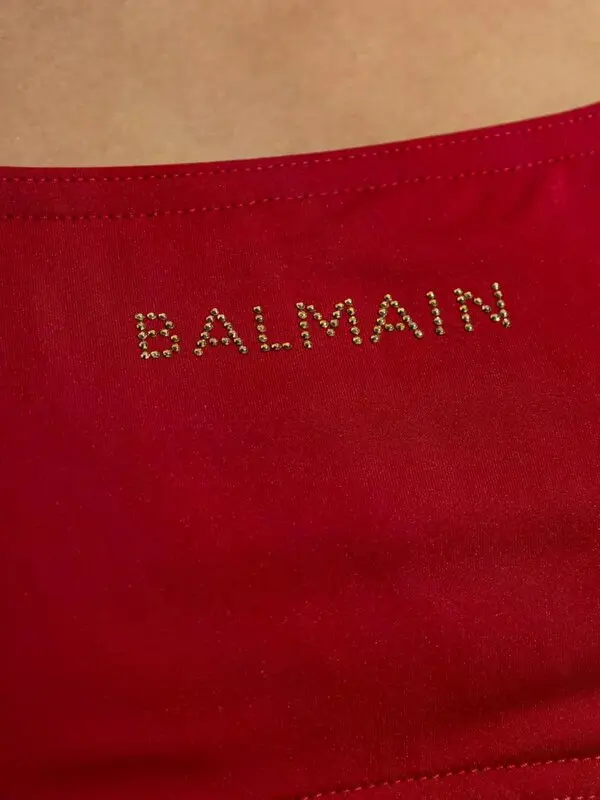 Balmain Embellished-logo Halterneck Bikini