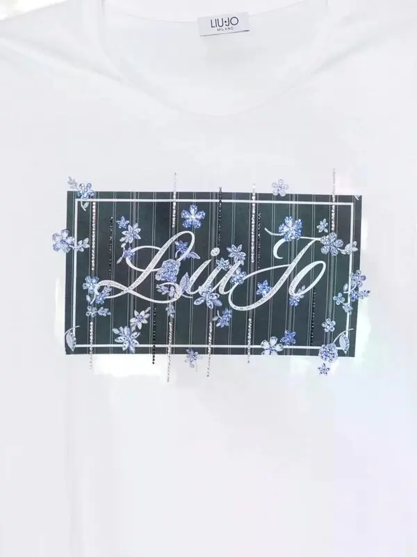 Liu Jo Logo-print Rhinestone-embellished T-shirt