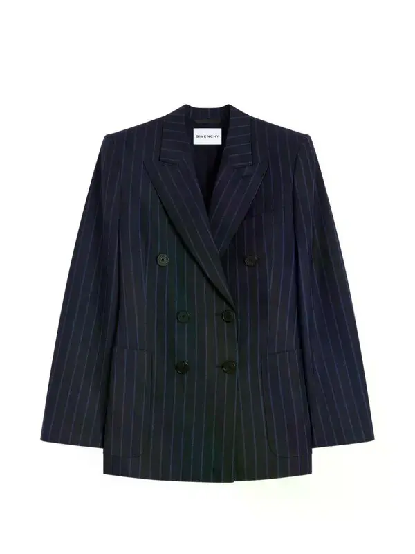 Givenchy Pinstripe Double-breasted Blazer - Blue