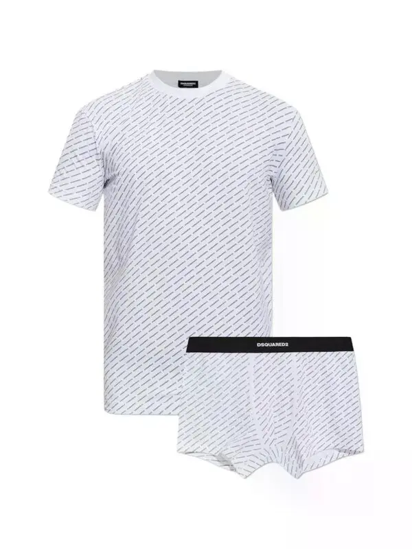 Dsquared2 Logo-print T-shirt And Boxers Set - White