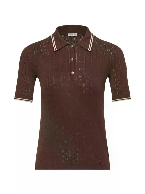 Moncler Pointelle-knit Tipped Polo Shirt