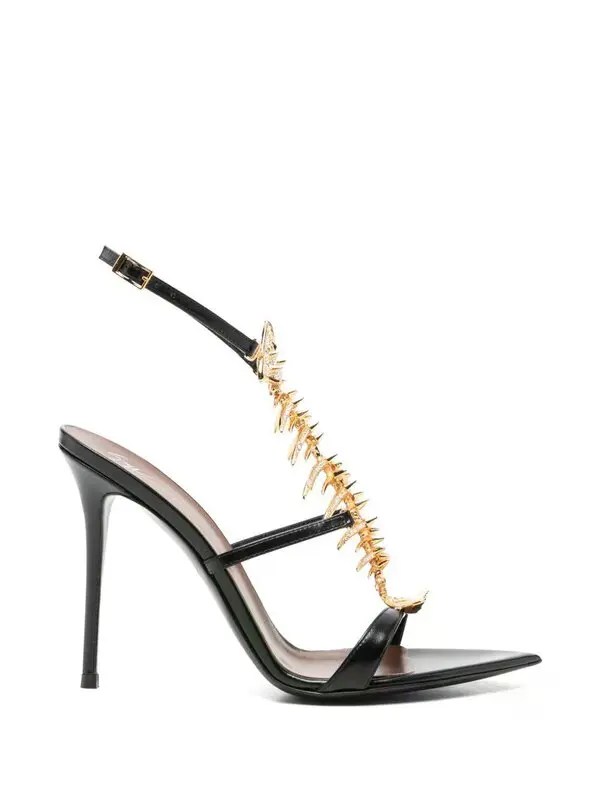 GIUSEPPE ZANOTTI Embellished Pointed-toe Sandals - Black