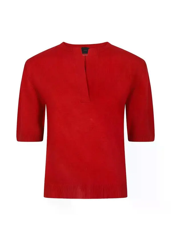 Pinko V-neck Sweater In Wool And Cashmere - Red