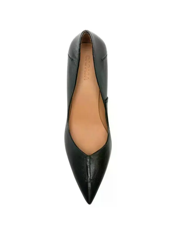 CAPASA MILANO Leather Pointed-toe Pumps - Green