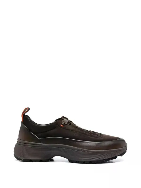 Santoni Panelled Chunky-sole Sneakers - Brown