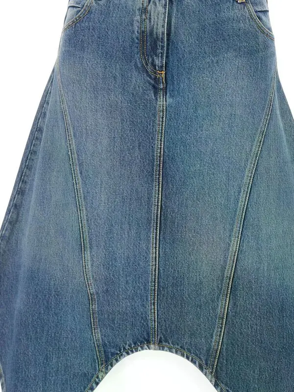 Attico Panelled Asymmetric Midi Skirt