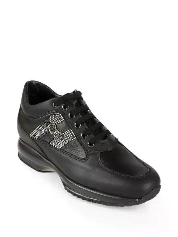 Hogan Crystal-embellished Leather Sneakers