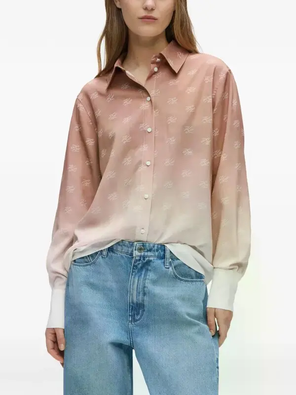 Karl Lagerfeld Printed Fluid Blouse