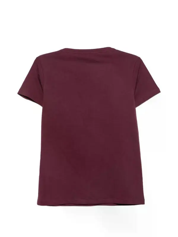 Liu Jo Rhinestone Embellished Floral Cotton T-shirt - Red