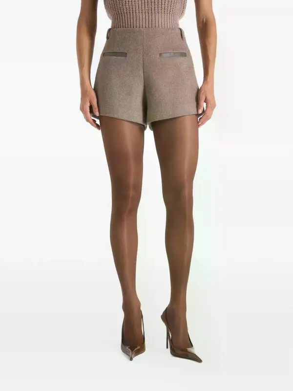 Manière De Voir Textured Wool-blend Tailored Shorts - Neutrals