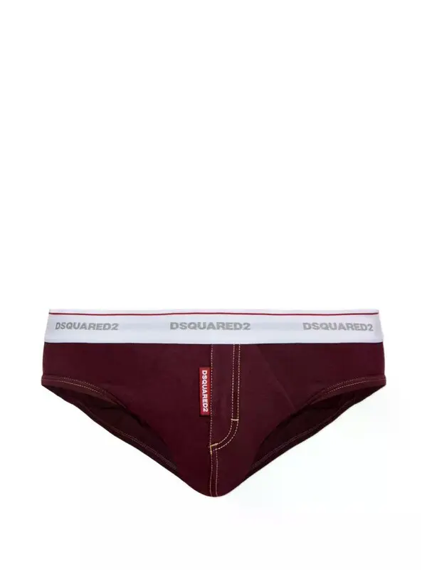 Dsquared2 Cotton Briefs With Logo - Red
