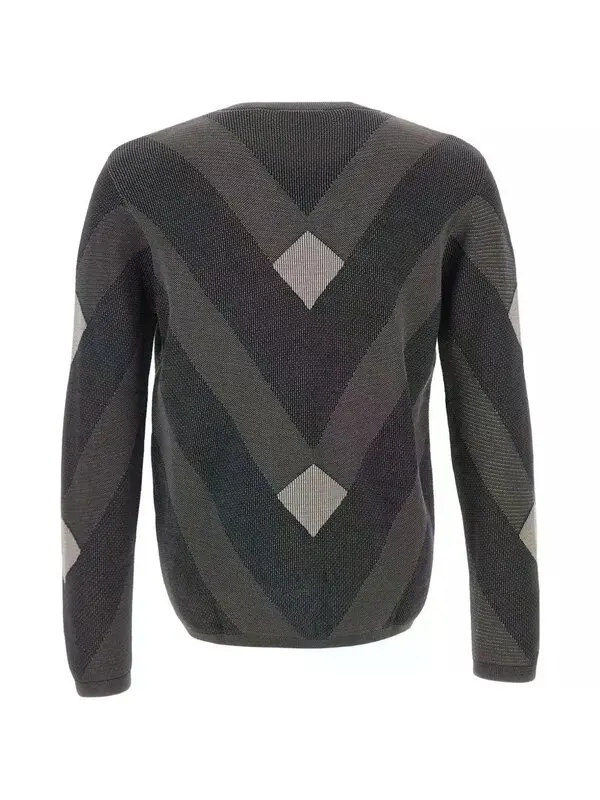 Emporio Armani Argyle-pattern Long-sleeve Sweater