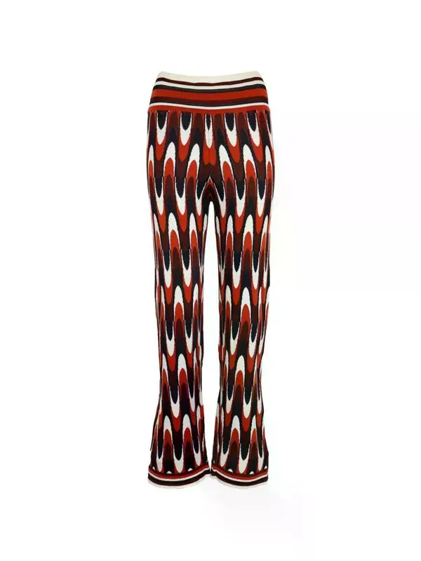 FERRAGAMO Geometric-print Knit Trousers