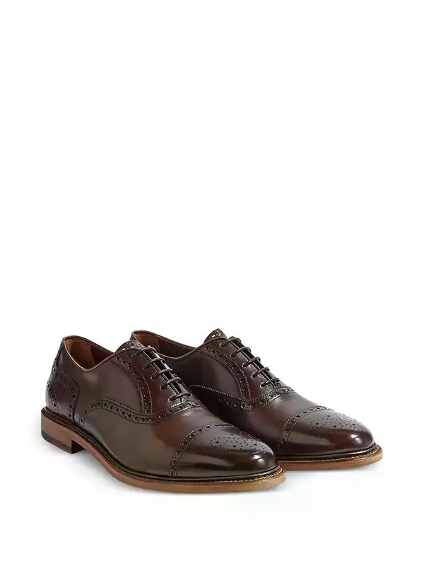 FERRAGAMO Brogue Leather Oxford Shoes