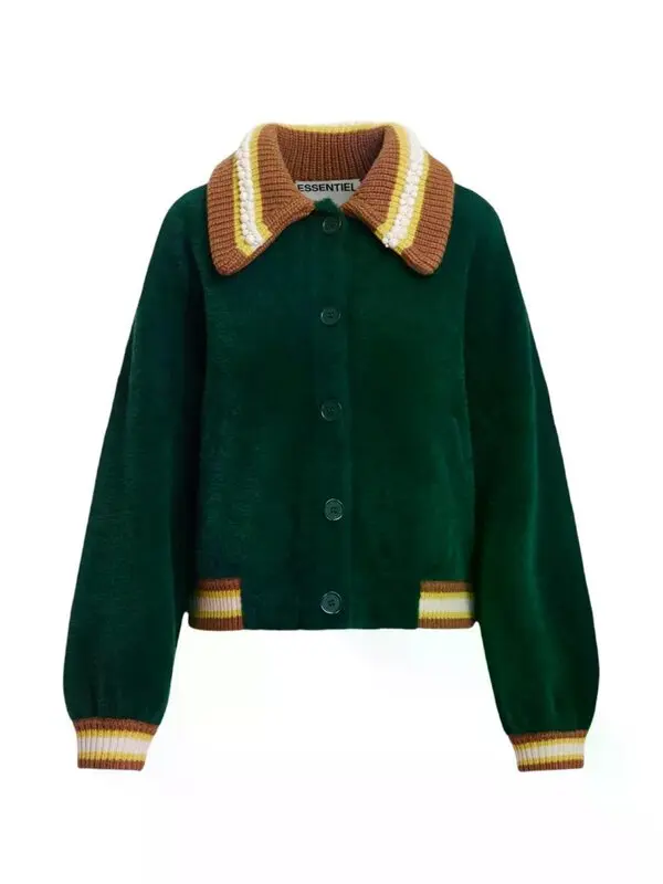 Essentiel Antwerp Contrast-collar Faux-fur Jacket - Green