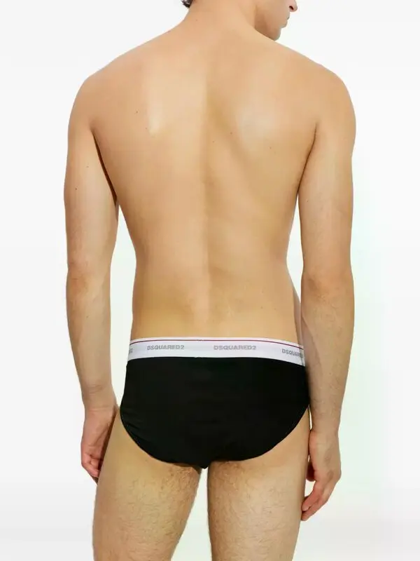 Dsquared2 Cotton Briefs With Logo - Black